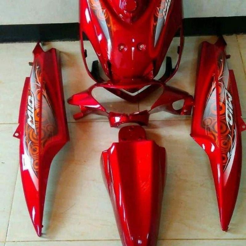 Jual Fullset cover body halus+striping mio smile merah marun | Shopee Indonesia