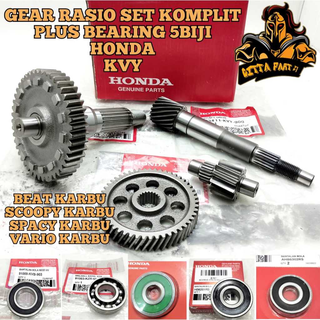 Jual GIGI GEAR RASIO SET KOMPLIT PLUS BEARING 5 BIJI ASLI ORIGINAL ...