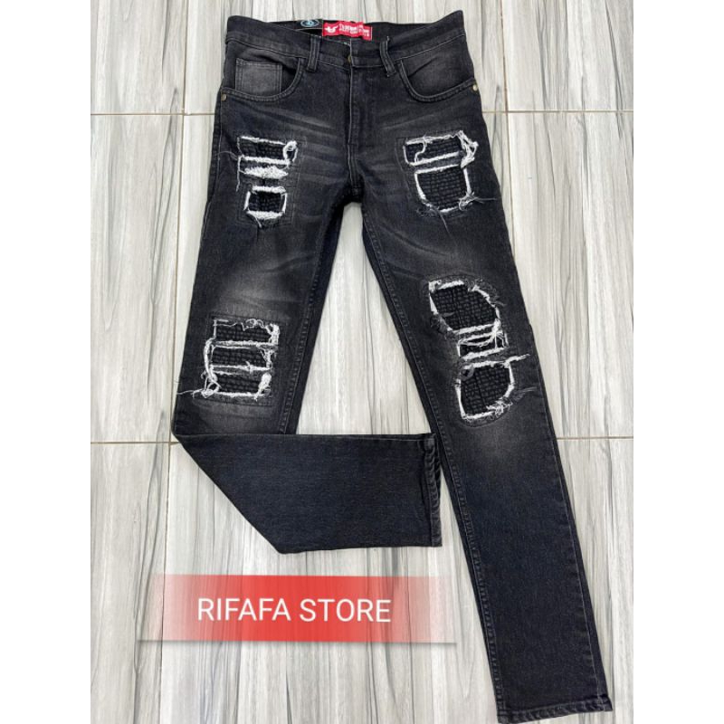Jual CELANA JEANS SOBEK NEW ARRIFAL ROBEK RIPPED BLACK WASH DESTROY ...