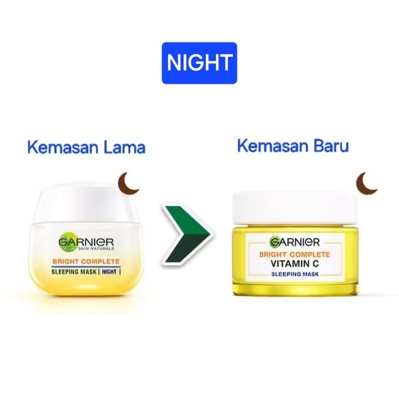 Jual [50 ml] Garnier Night Cream Krim Malam Bright Complete Vitamin C ...