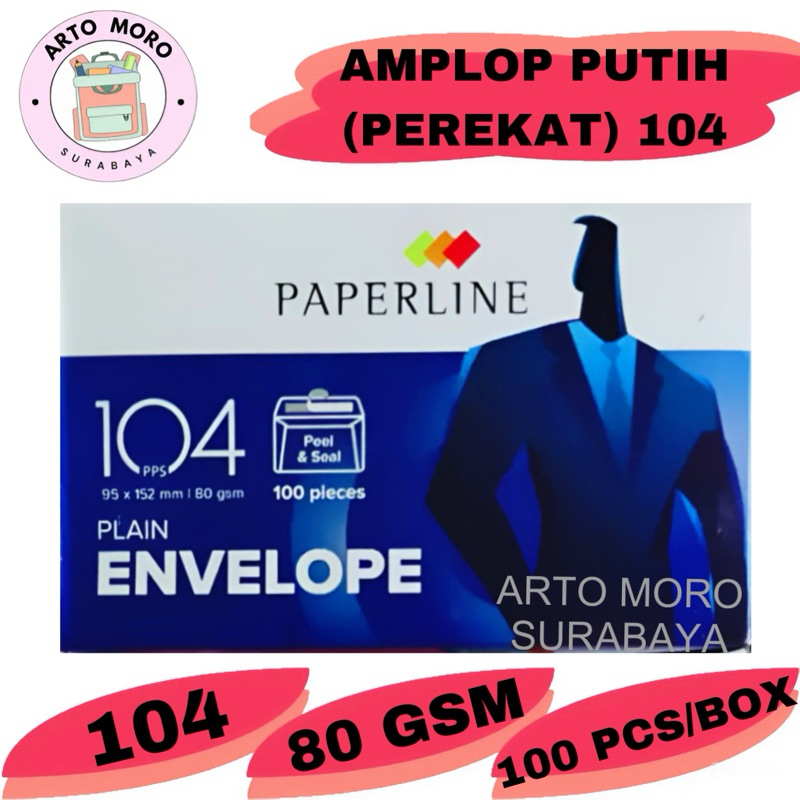Jual AMPLOP PUTIH PEREKAT 104 (1 PAK) PAPERLINE READY STOCK SURABAYA ...