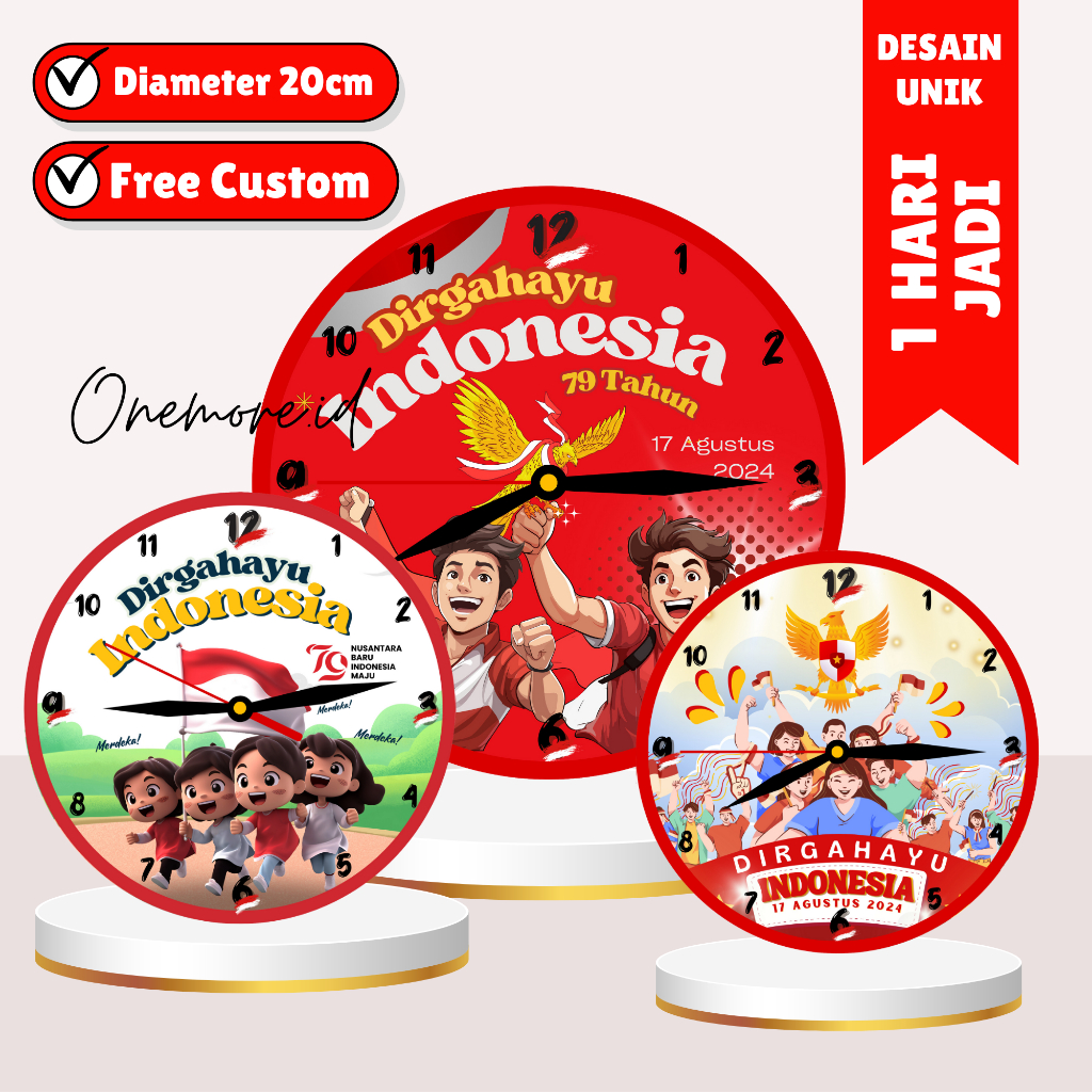 Jual SOUVENIR 17 AGUSTUS JAM DINDING CUSTOM | GIFT LOMBA AGUSTUS ...