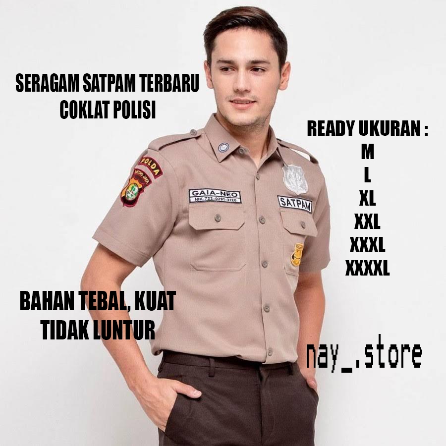 Jual SERAGAM PDH PDL COKLAT SECURITY SATPAM SETELAN SERAGAM SATPAM ...