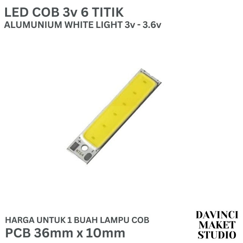 Jual (3V 36x10) Modul Lampu LED Putih COB DRL Plasma 3v untuk maket ...