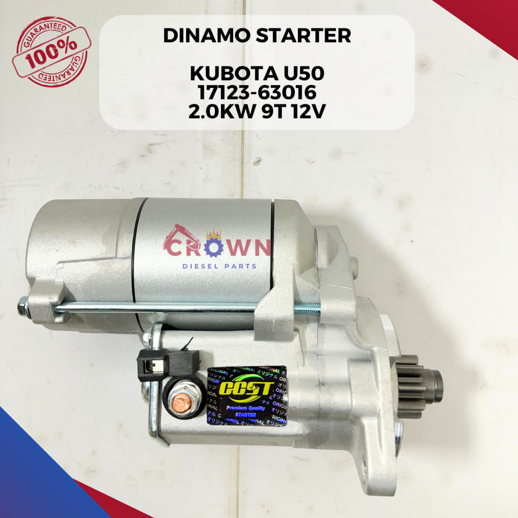 Jual Dinamo Starter Kubota U50 17123-63016 2.0KW 9T 12V | Shopee Indonesia