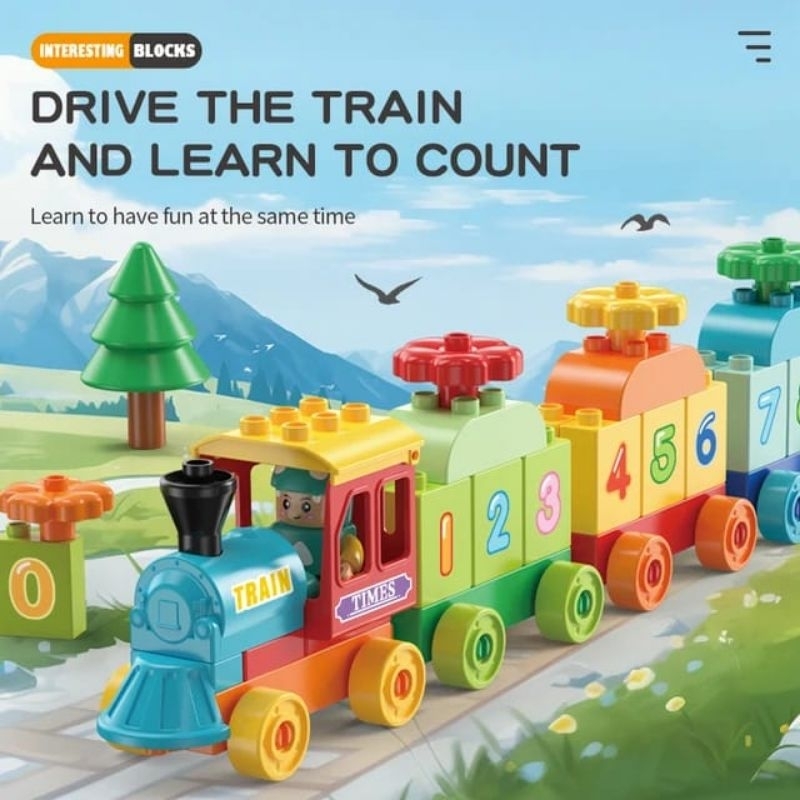 Jual Feelo Train Building Block Mainan Brick Anak Balok Bangunan Compatible Duplo | Shopee Indonesia