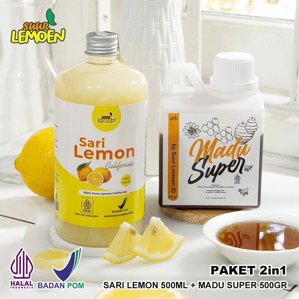 Jual Suur Lemoen Paket Hemat - Sari Lemon 500ml dan Madu Hutan 500gram ...