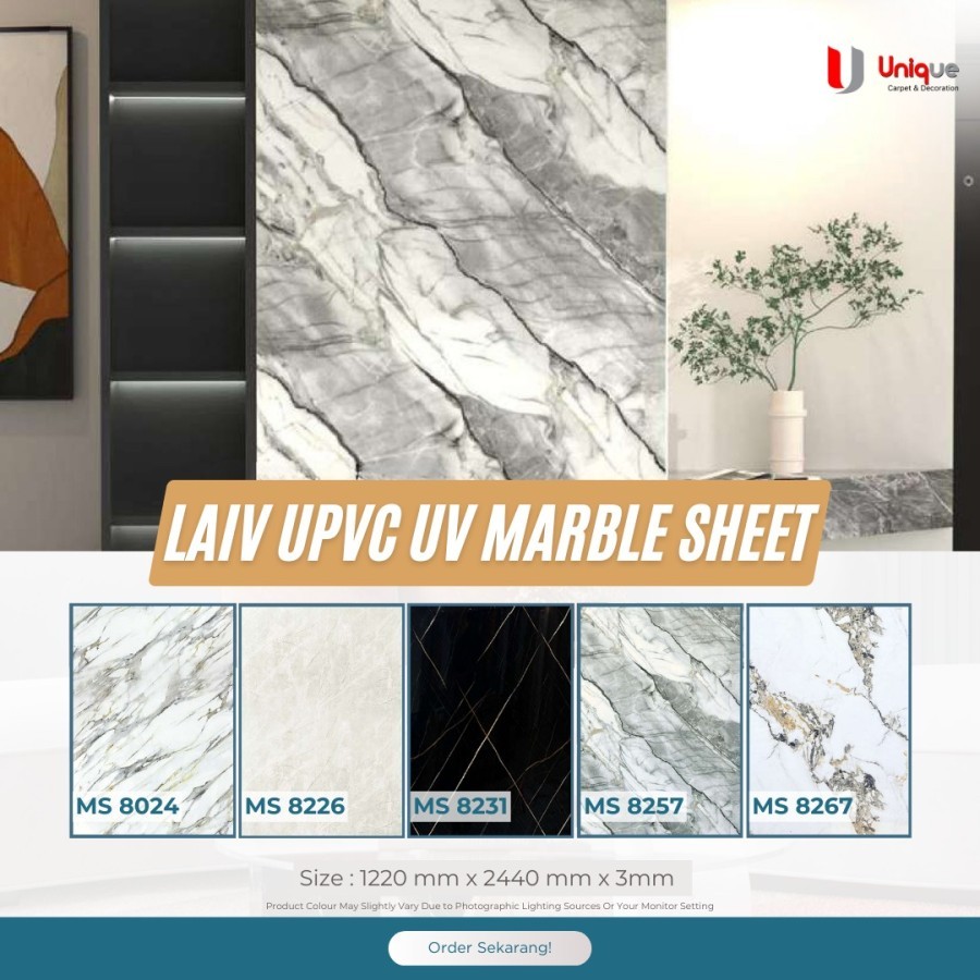Jual LAIV UPVC Marble 3mm / Elegant UV Panel Sheet Motif Marmer ...