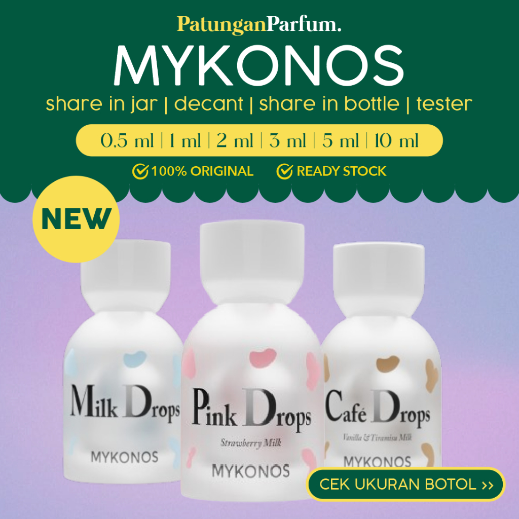 Jual Decant Mykonos - Milk Drops Pink Drops Cafe Drops | Share in Jar ...