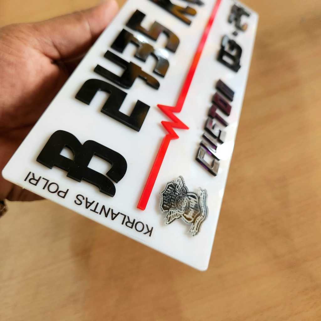 Jual Plat nomor akrilik custom angka timbul variasi font jepang ...