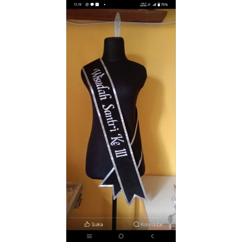 Jual (1 HR JADI)Selempang wisuda berbagai ukuran pinggiran pita satin ...