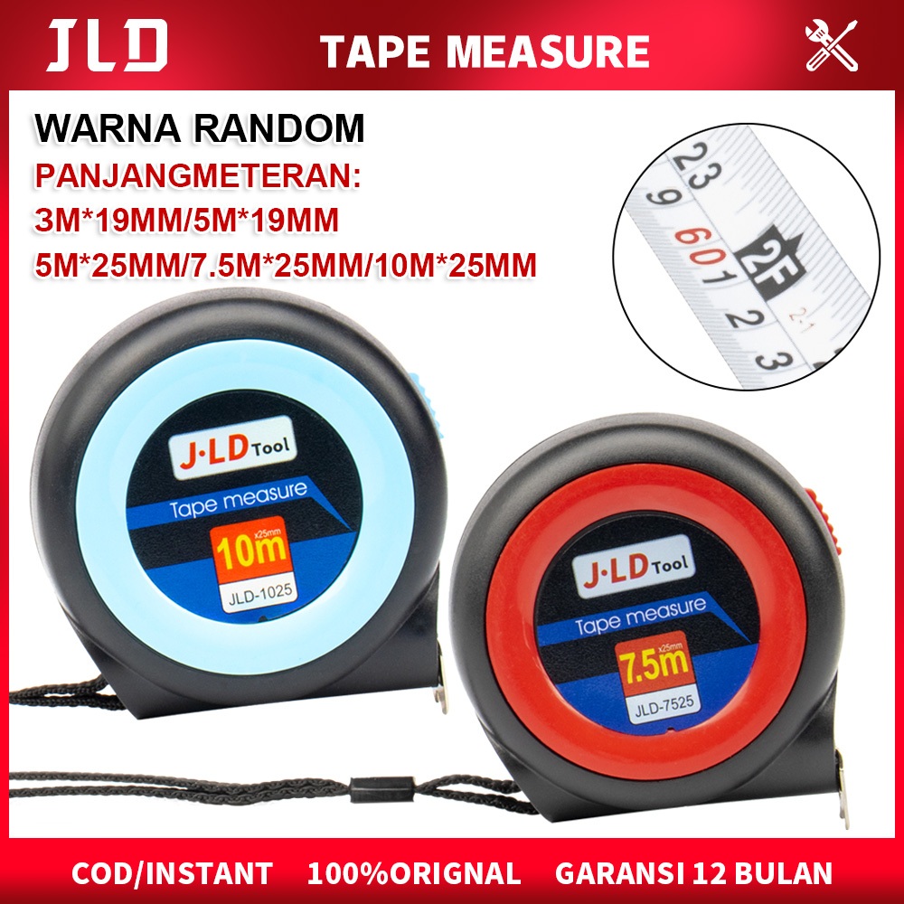 Jual JLD Measure Tape 3m/5m/7.5m/10m Elastis Pengunci Measure Alat Ukur ...
