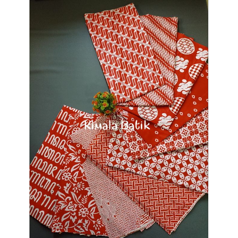 Jual KAIN BATIK MERAH PUTIH KAIN BATIK MERAH CABE KAIN BATIK MERAH ...