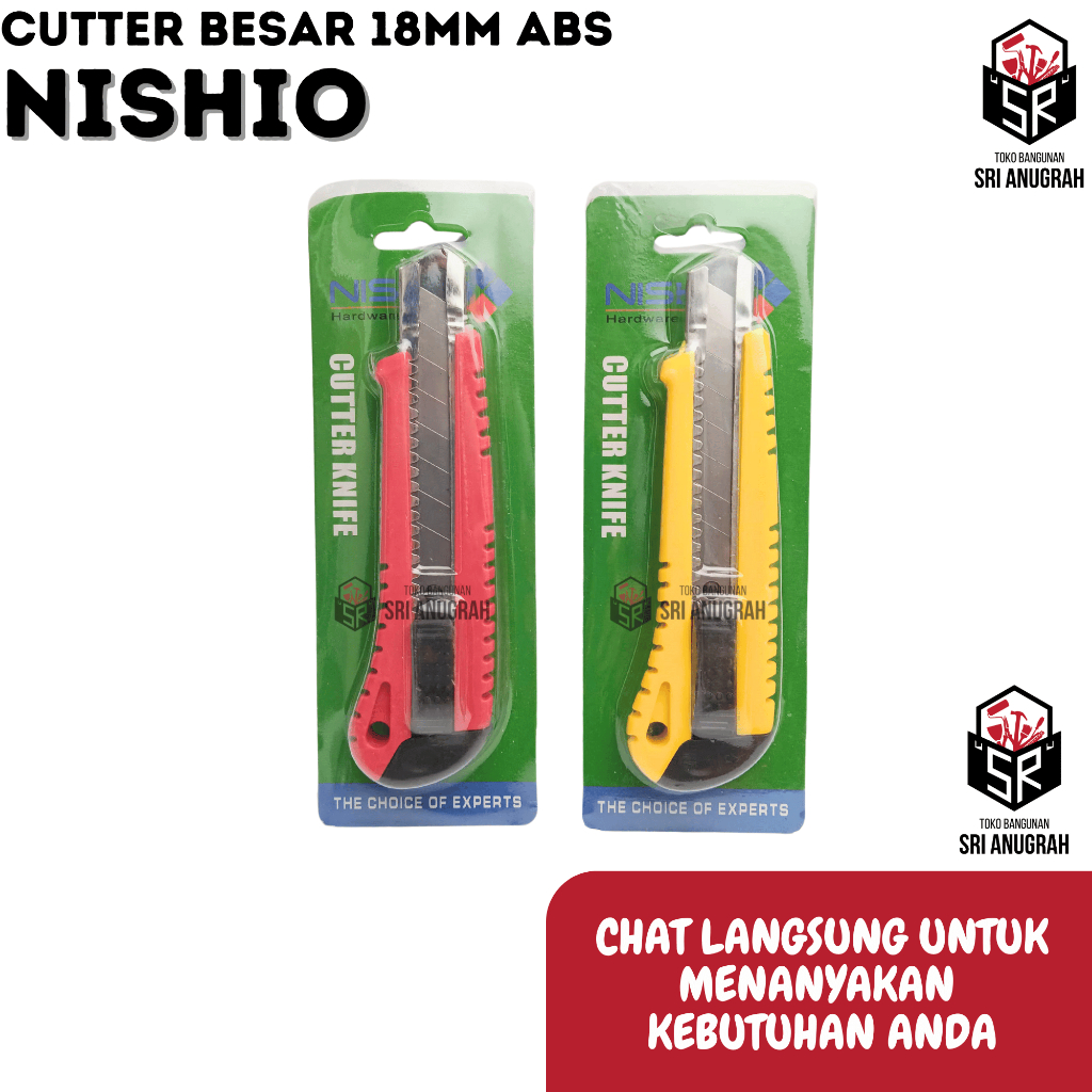 Jual NISHIO Pisau Cutter Besar 18MM Bahan ABS | Shopee Indonesia