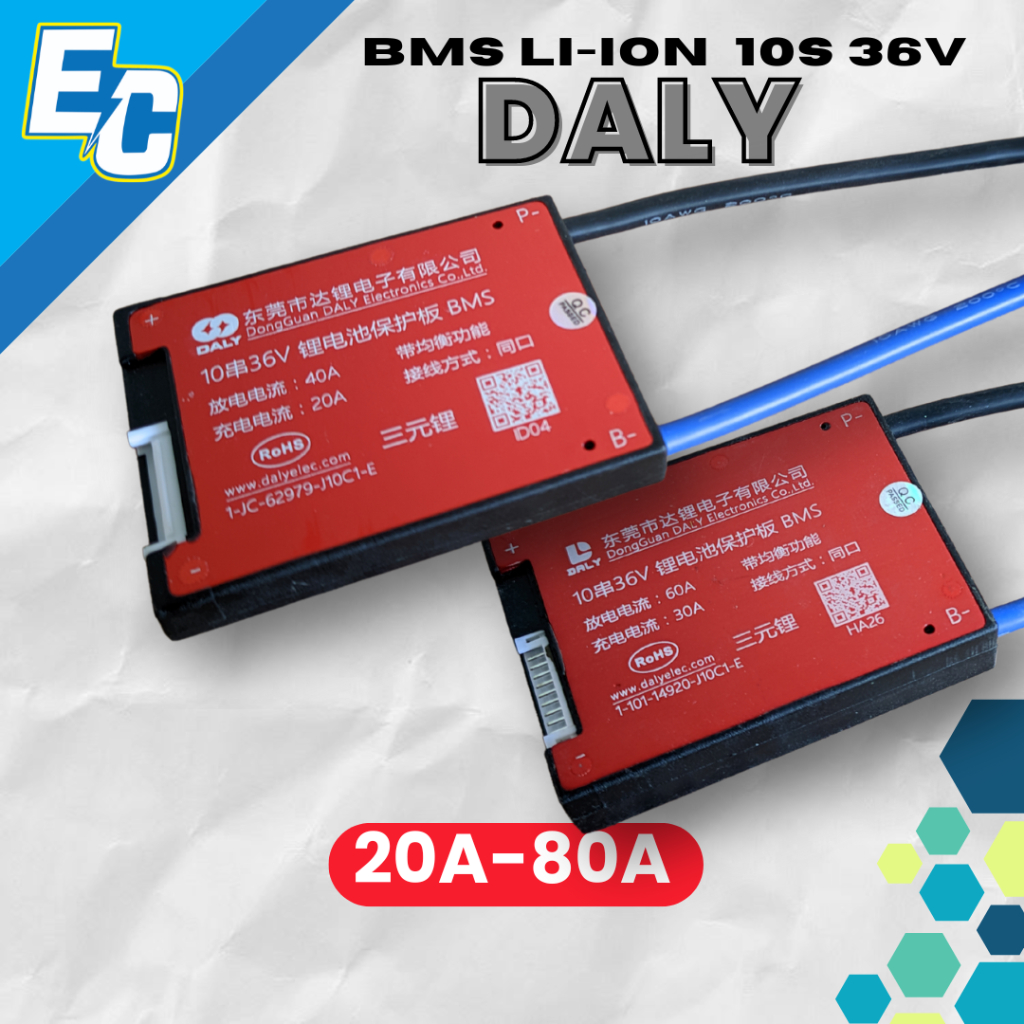 Jual DALY BMS 10S 36V Li-ion 20A, 30A, 40A, 50A, 60A, 80A | Shopee ...