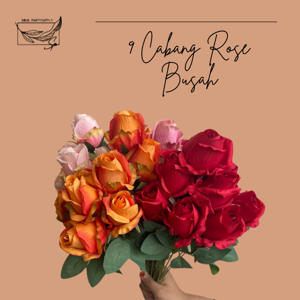 Jual ( TT ) Small Rose Bush Artificial Flowers Bunga buatan mawar kecil ...