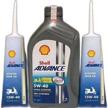 Jual PAKET OLI SHELL ADVANCE ULTRA SCOOTER MATIC 1L + OLI GEAR GARDAN ...