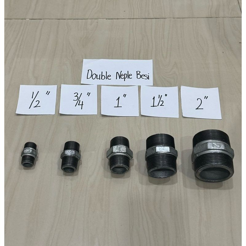 Jual (Harga 1buah) Double nepel besi galvanis 1” inci double sock ...