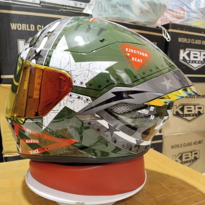 Jual HELM FULL FACE KBR TTC MOTIF STAR ARMY GLOSSY (PAKET GANTENG ...
