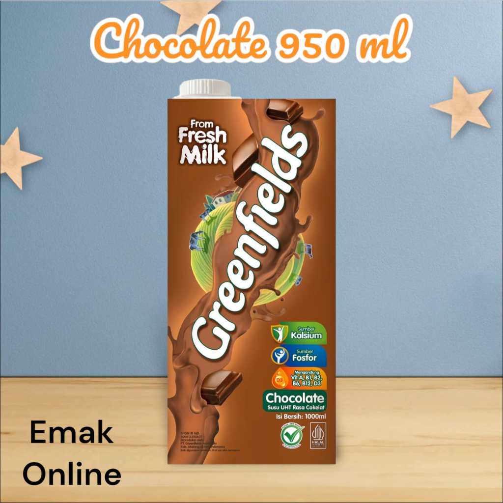 Jual Susu UHT Greenfields Chocolate/Coklat 950 ML | Shopee Indonesia