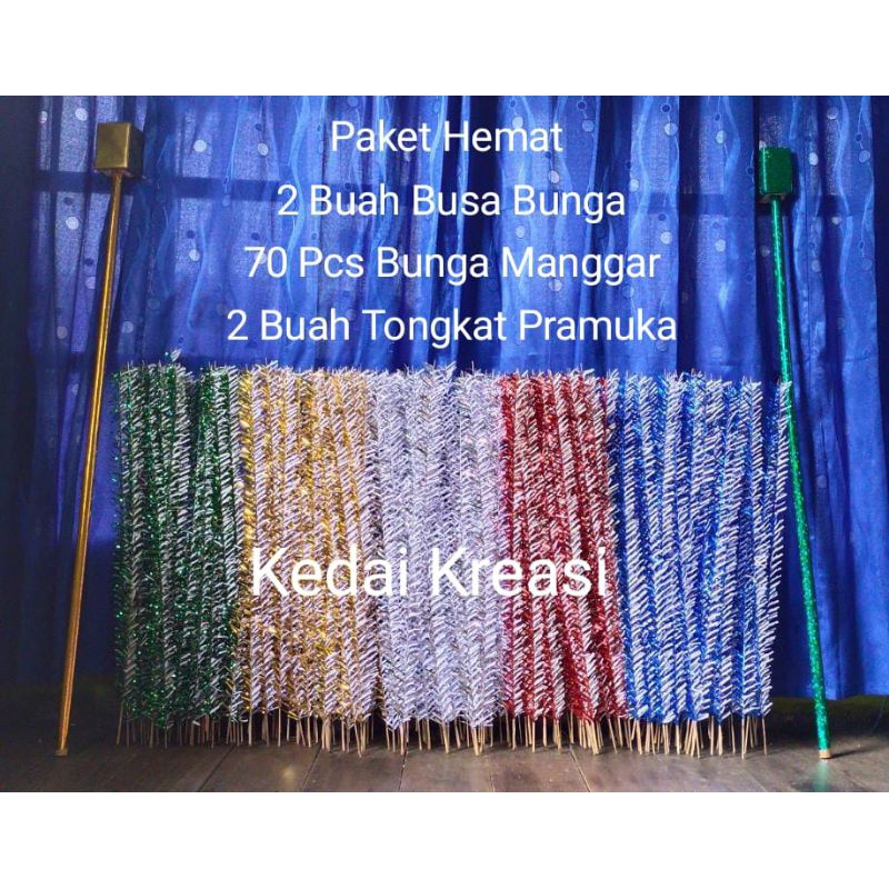 Jual Paket Lengkap Bunga Manggar Kilat Metalik | Shopee Indonesia
