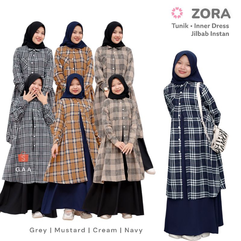 Jual Oribelle Kids Zora setelan long tunik syari dan rok anak remaja ...
