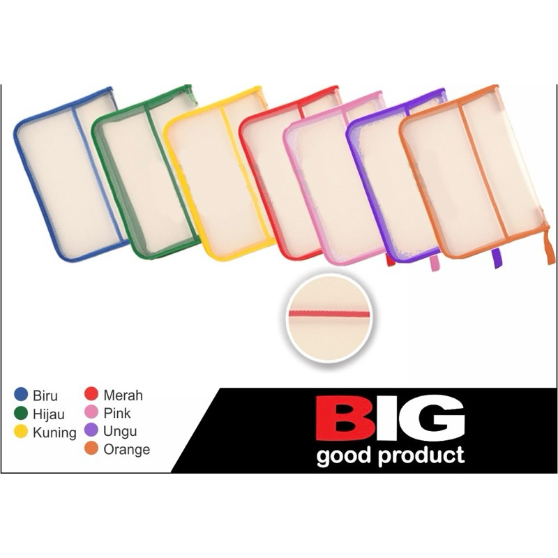Jual (1 BIJI) Map Plastik Resleting Jaring Zipper Bag File F4 Tas ...