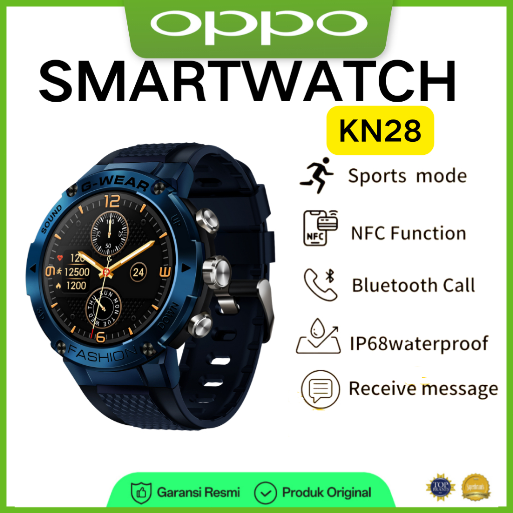 Jual 【 100 Original】OPPO Smartwatch KN28 GPS NFC Waterproof Bluetooth ...