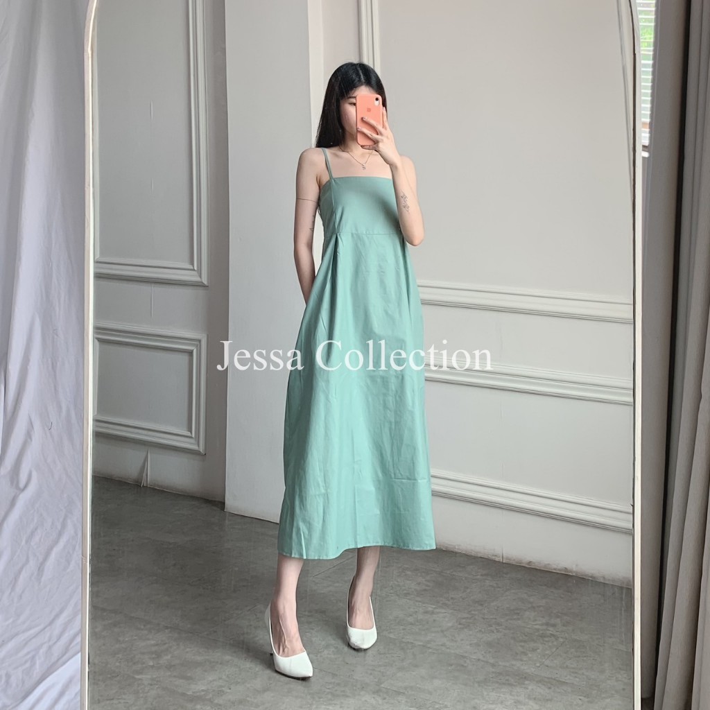 Jual Premium Napoly Sleeveless Dress TH 622 / 757 COTTON Gaun Panjang ...