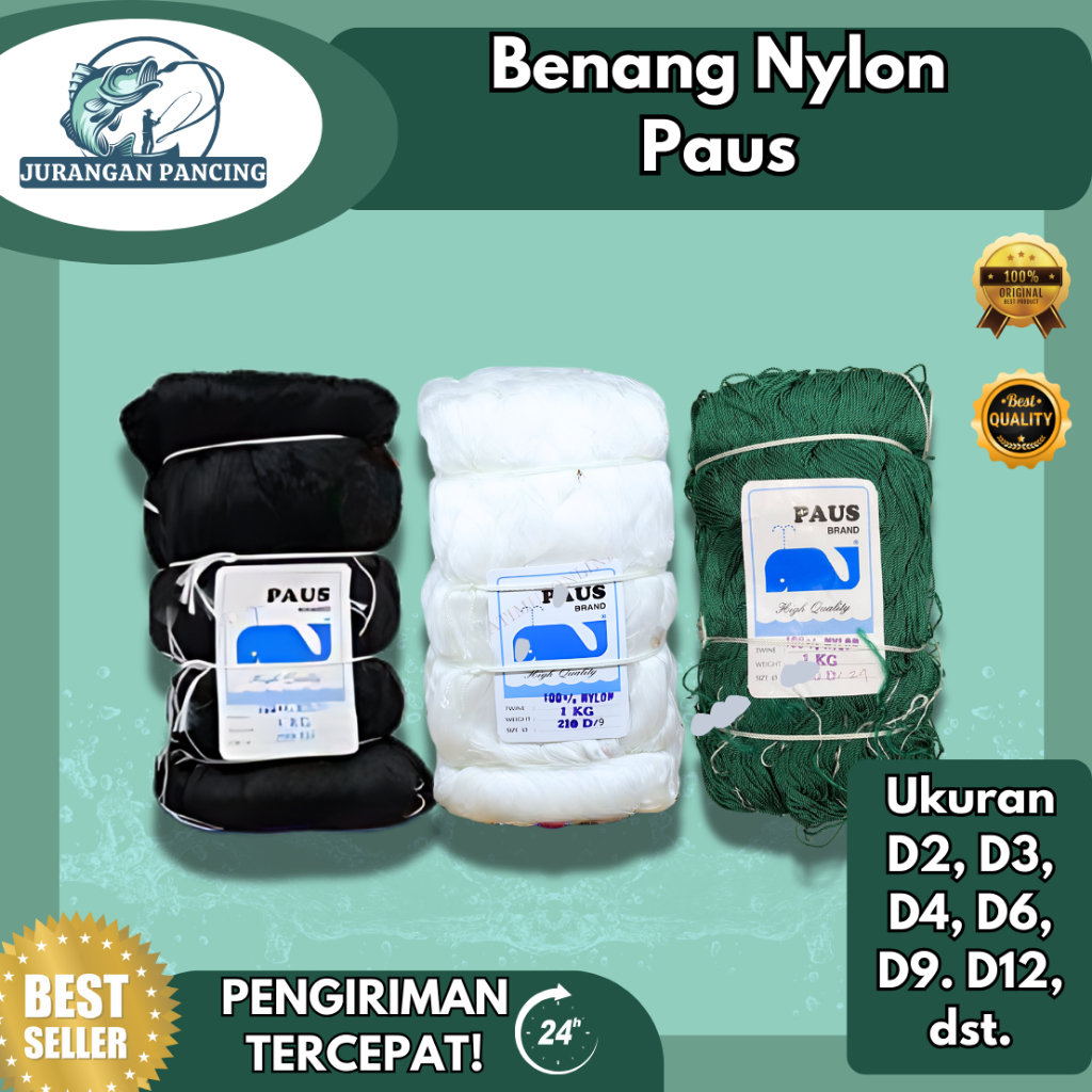 Jual Benang Nilon / Benang Nylon Cap PAUS Pack @20 lkat Ready | Shopee ...