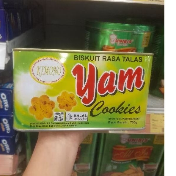 Jual yam cookies kimono biskuit rasa talas kaleng segi | Shopee Indonesia