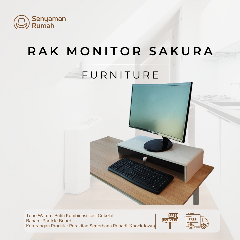 Jual Senyaman Rumah Rak Monitor Laci Sakura I Stand Monitor I Rak ...
