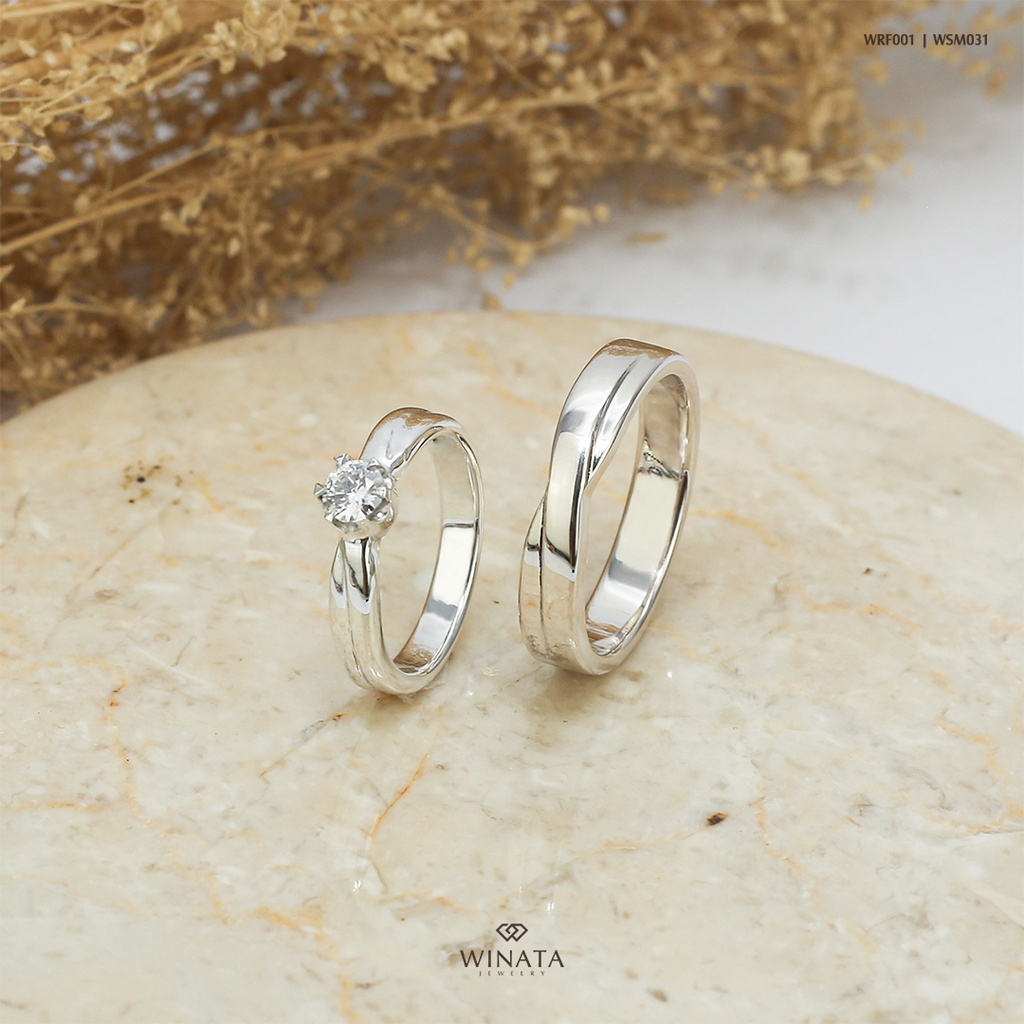 Jual Winata Jewelry - Cincin Couple Tunangan Lamaran Bahan Perak Silver ...