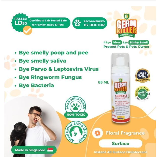 Jual Germ Killer Surface Pet Odor Remover Disinfectant Spray Penghilang ...