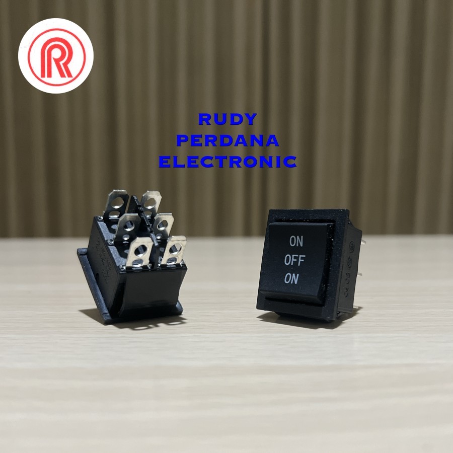 Jual SWITCH ROCKER SAKLAR ON OFF ON 6 PIN KOTAK SELF RESET NON LOCKING ...
