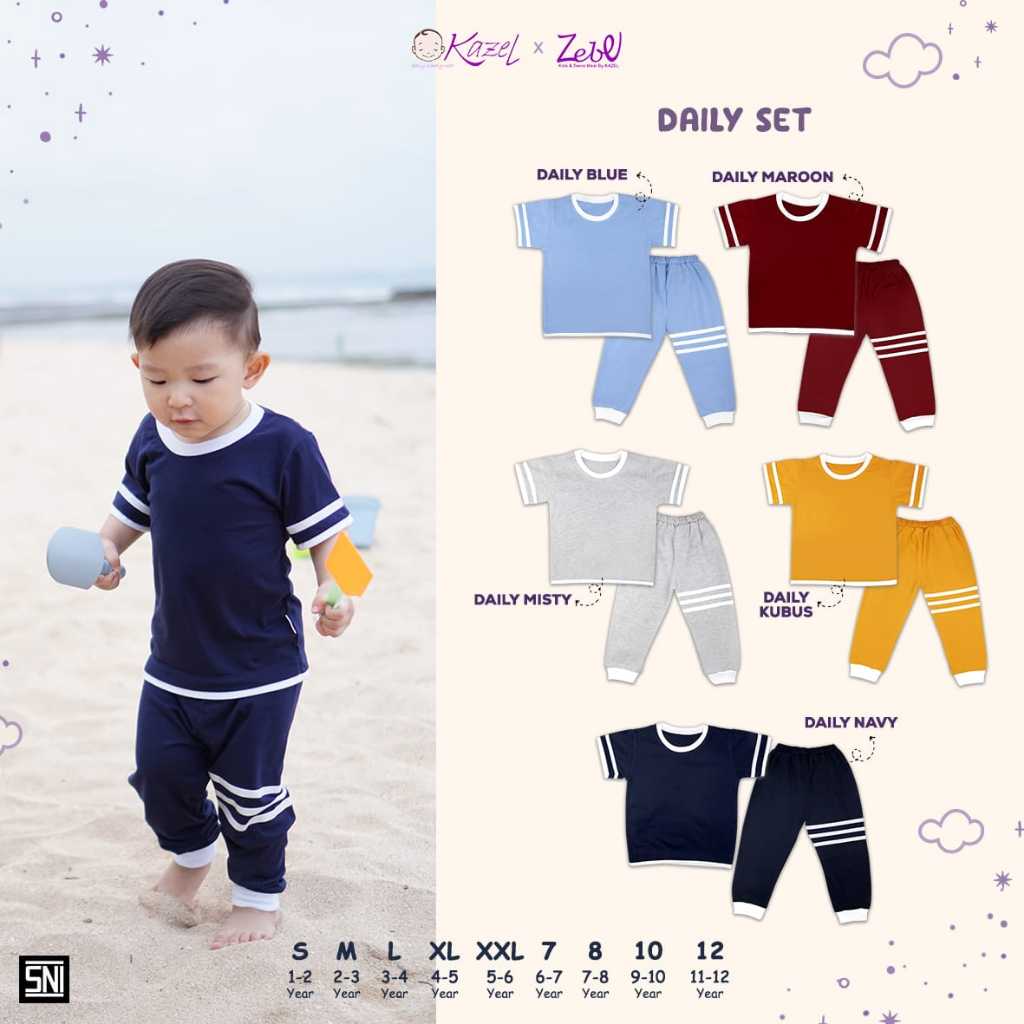 Jual Kazel X Zebe Daily Set Setelan Pendek Panjang | Shopee Indonesia