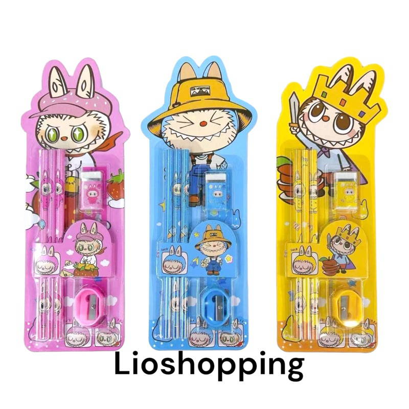 Jual LABUBU set alat tulis paket stationery anak sekolah 6 in 1 6in1 ...