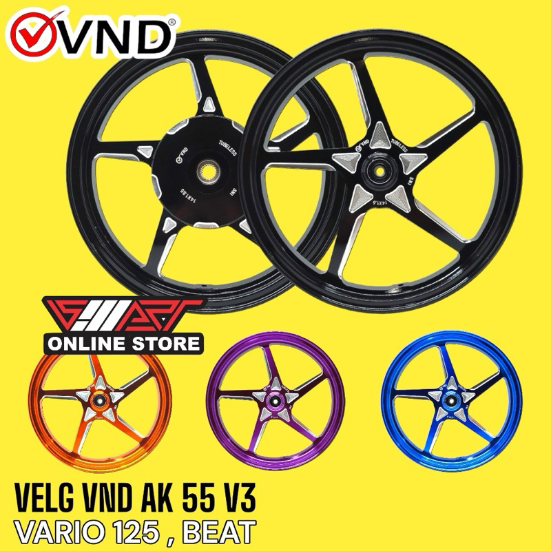 Jual VELG VND AK 55 V3 160/185X14 VARIO 125 , BEAT | Shopee Indonesia