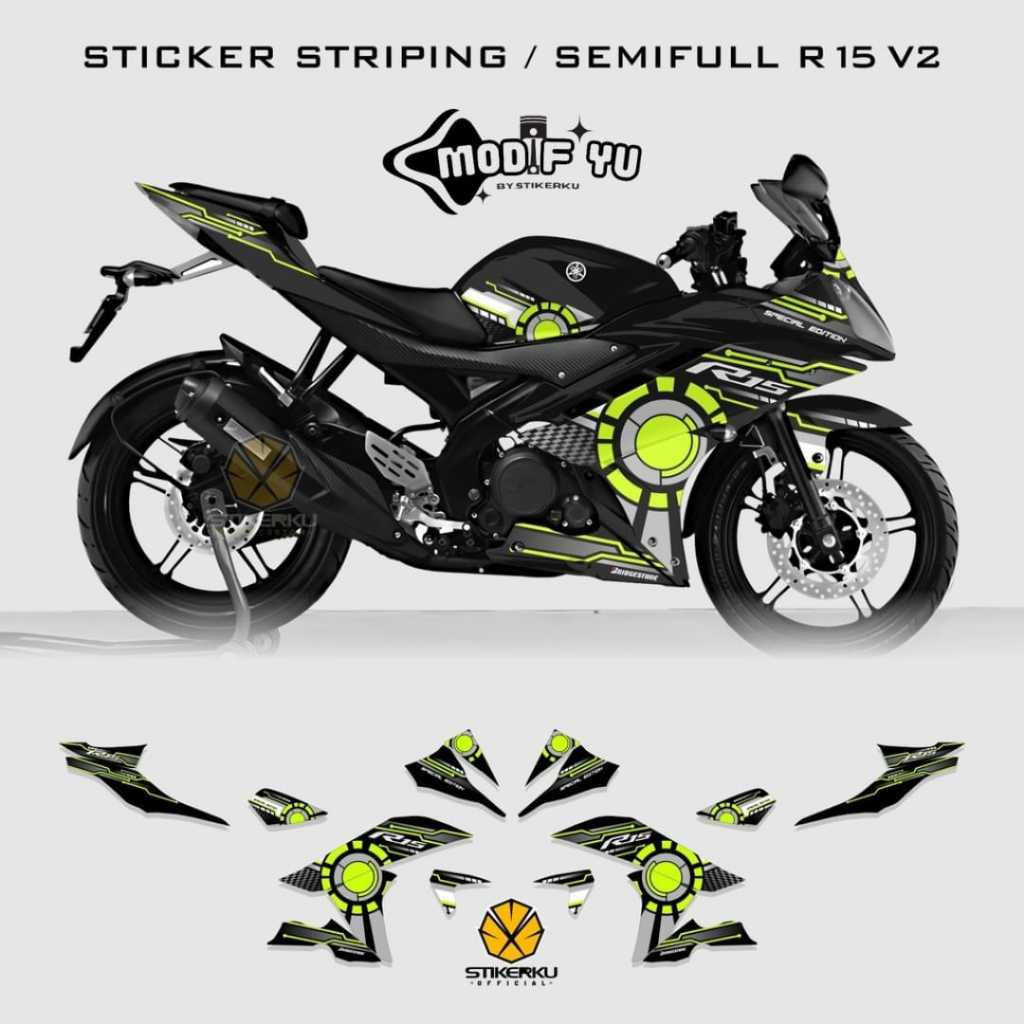 Jual STRIPING YAMAHA R15 V2 / MOTIF 003 / STOCK DECAL / STICKER / SEMI ...