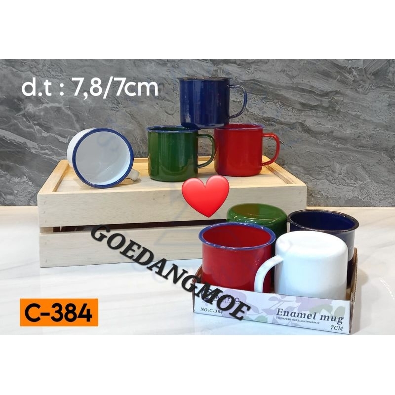 Jual Mug kopi enamel seng jadul 7cm warna polos warna | Shopee Indonesia