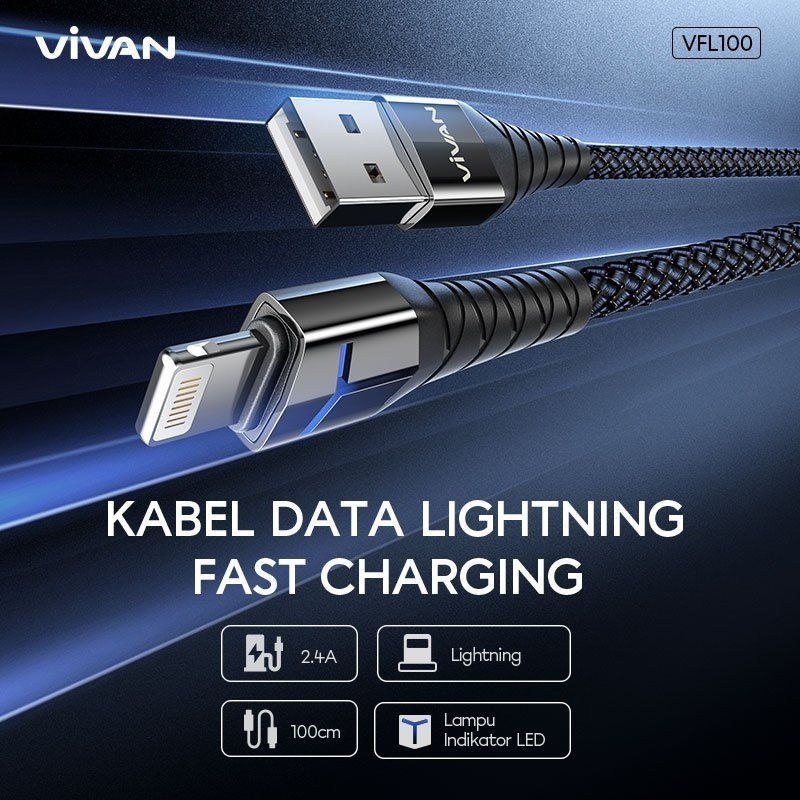 Jual VIVAN VFL100 Kabel Cable Data Fast Charging Quick Charging 3.0 USB ...
