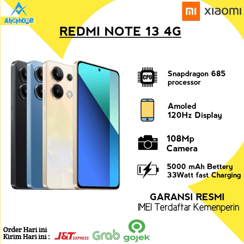 Jual Xiaomi Note 13 4G Ram 8/256 Gb | New Garansi Gesmi Xiaomi Ram 8/128 GB | Shopee Indonesia