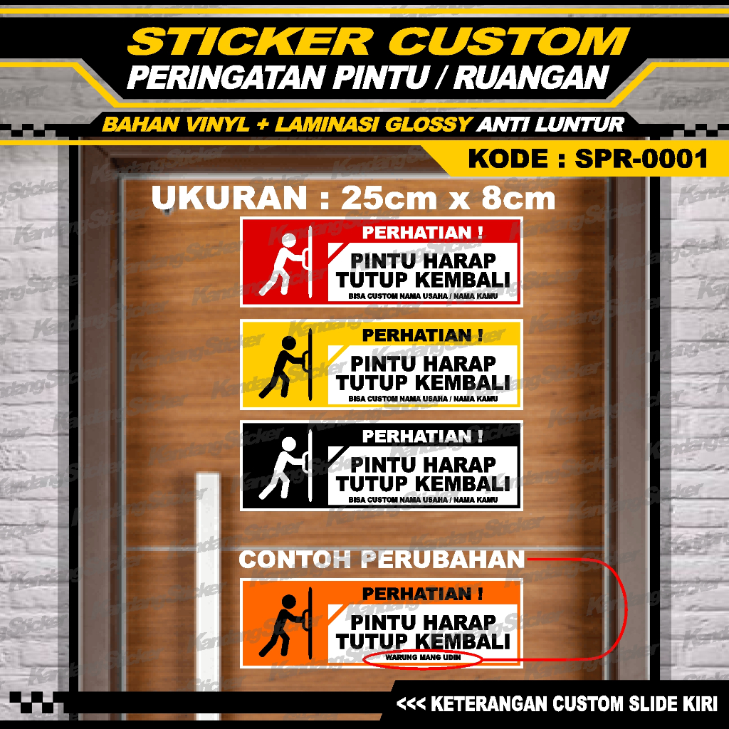 Jual STIKER PINTU HARAP TUTUP KEMBALI STICKER SIGNAGE STICKER KANTOR STIKER RUANGAN STICKER ...