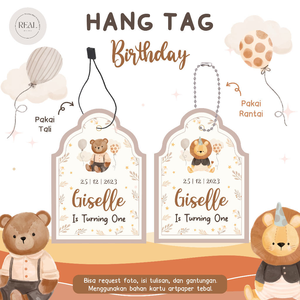 Jual Hangtag Ulang Tahun / Hangtag Souvenir Hampers / Hang Tag Ultah ...