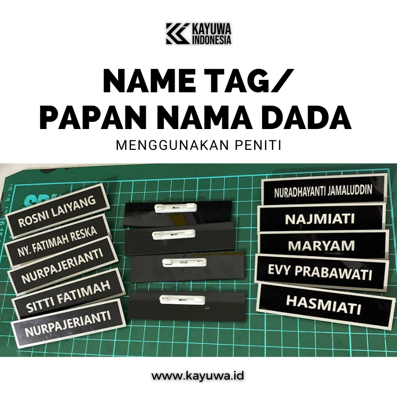 Jual Papan Nama Dada Akrilik Peniti Name Tag Laser Marking | Shopee ...