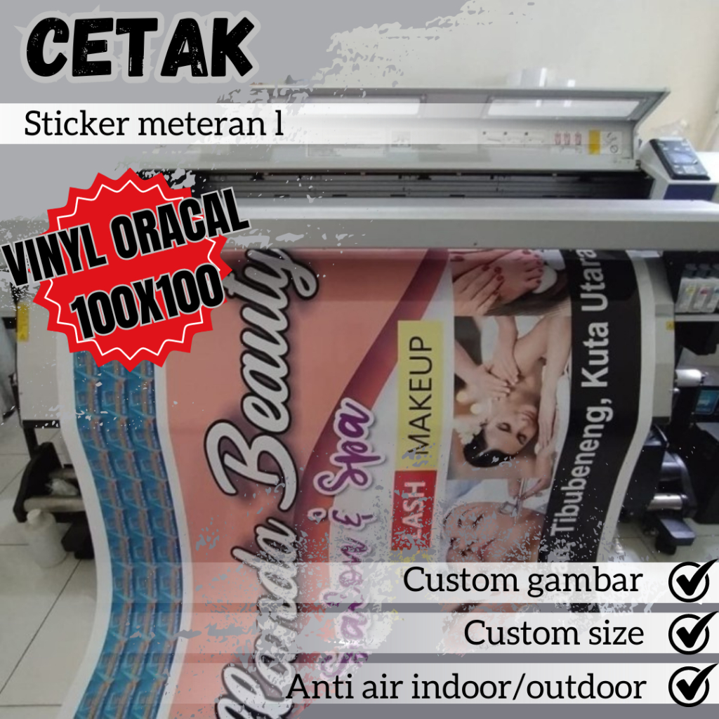 Jual Print Sticker Vinyl Meteran Bahan ORACAL Sticker BOOT, Sicker KACA ...