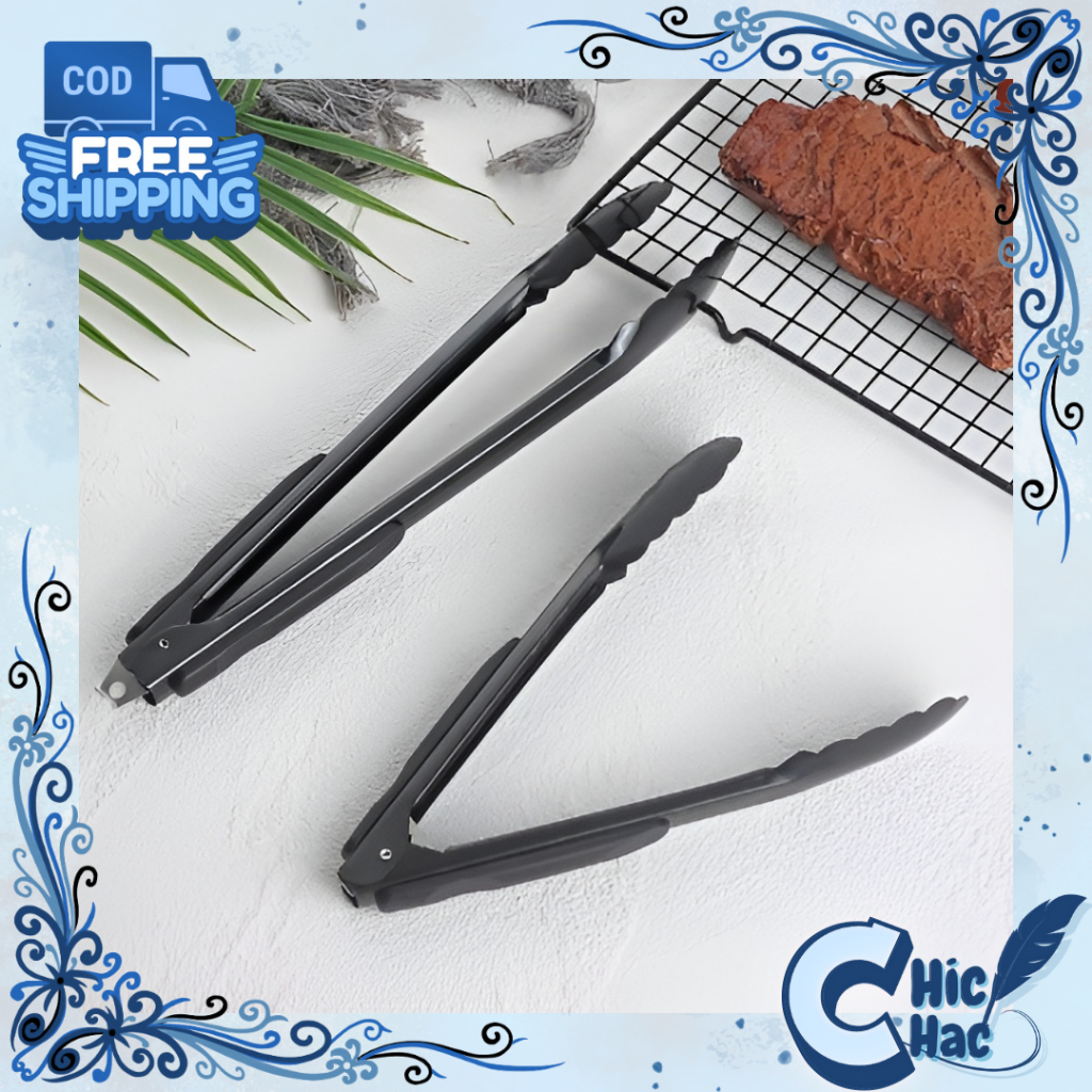 Jual Capitan Makanan Kue Gorengan Warna Hitam / Kitchen Tongs Food ...