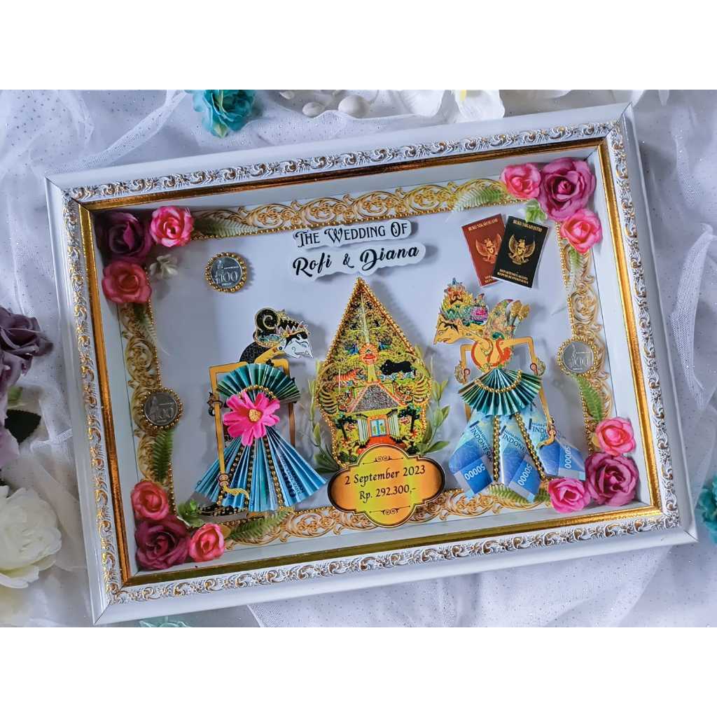 Jual Mahar Pernikahan 3D model wayang rama shinta ukuran 25x35cm ...