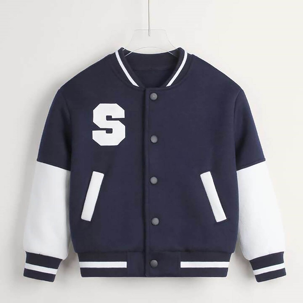 Jual Varsity Baseball Anak Unisex (1 th - 12 th) Jaket INISIAL S LENGAN ...