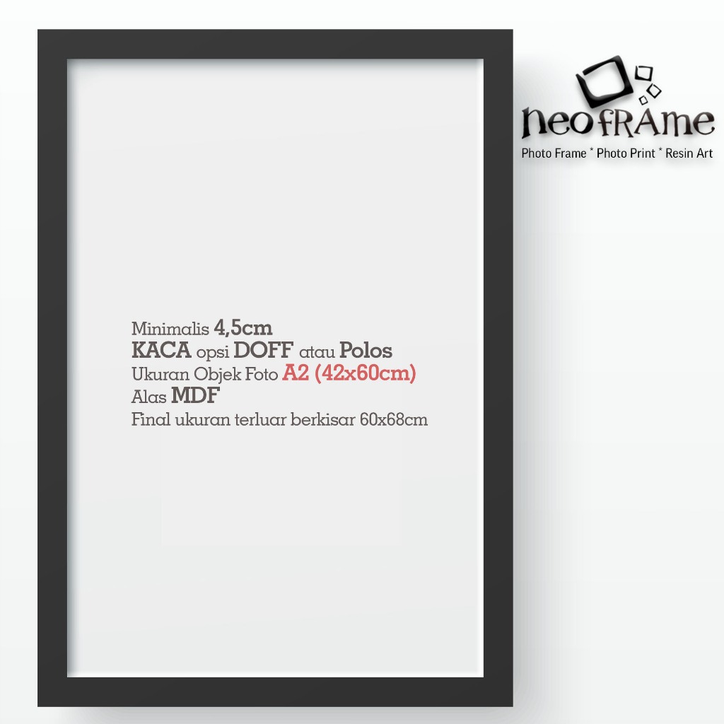Jual Neoframe - Frame Foto / Bingkai Large A2 (42x60cm) - Seri 4,5cm Minimalis Flat | Shopee ...